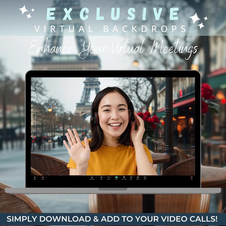 20 Modern Paris Cafe Zoom Background, Virtual Background, Virtual ...