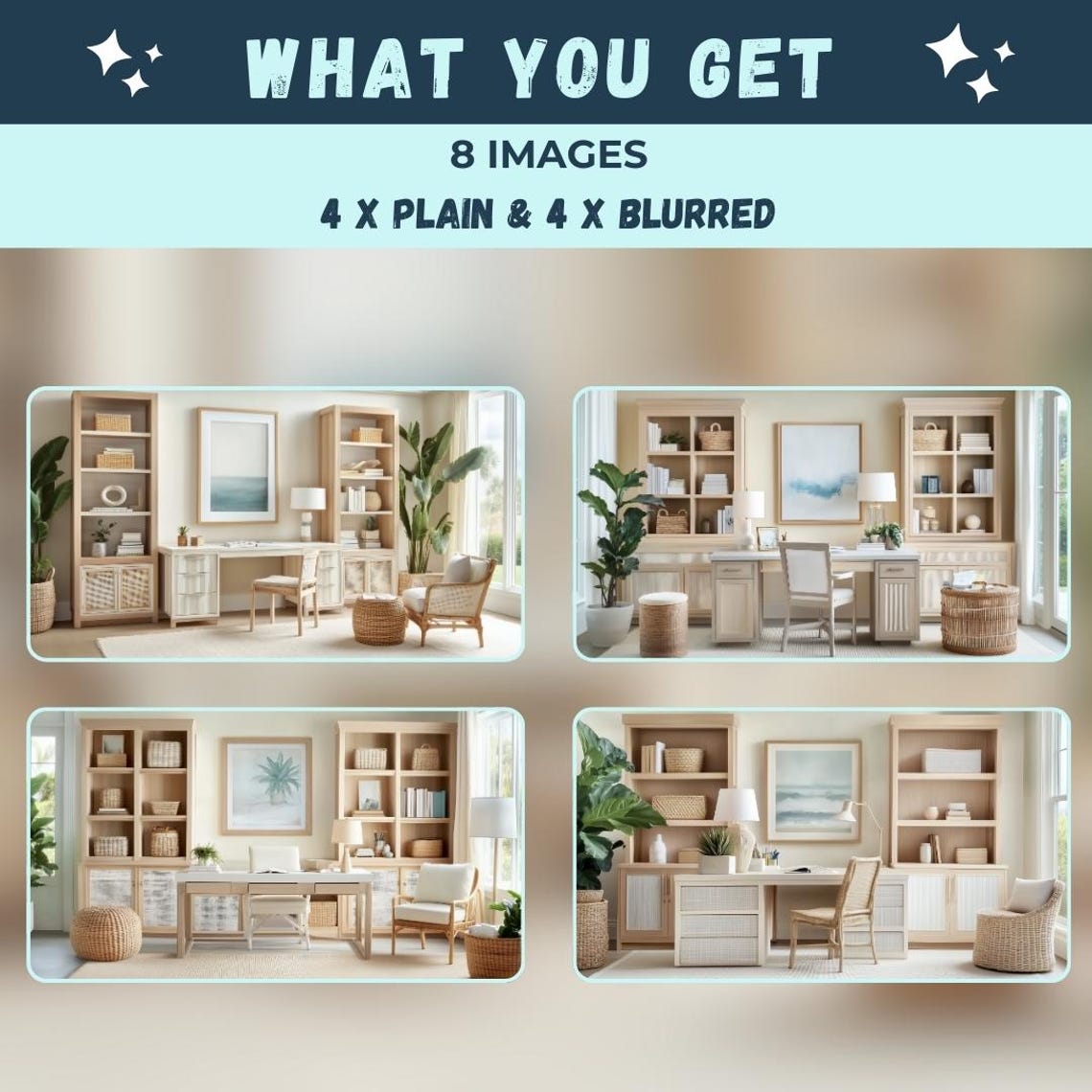 8 Home Office Zoom Backgrounds, Zoom Virtual Background, Teams ...