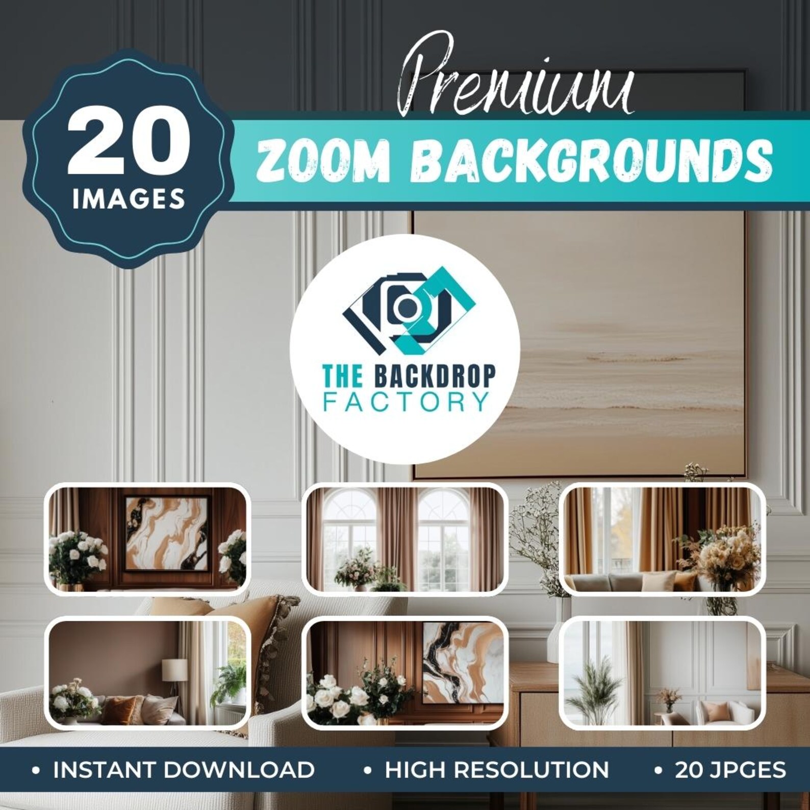 20 Premium Zoom Virtual Background Bundle | Teams Backgrounds ...