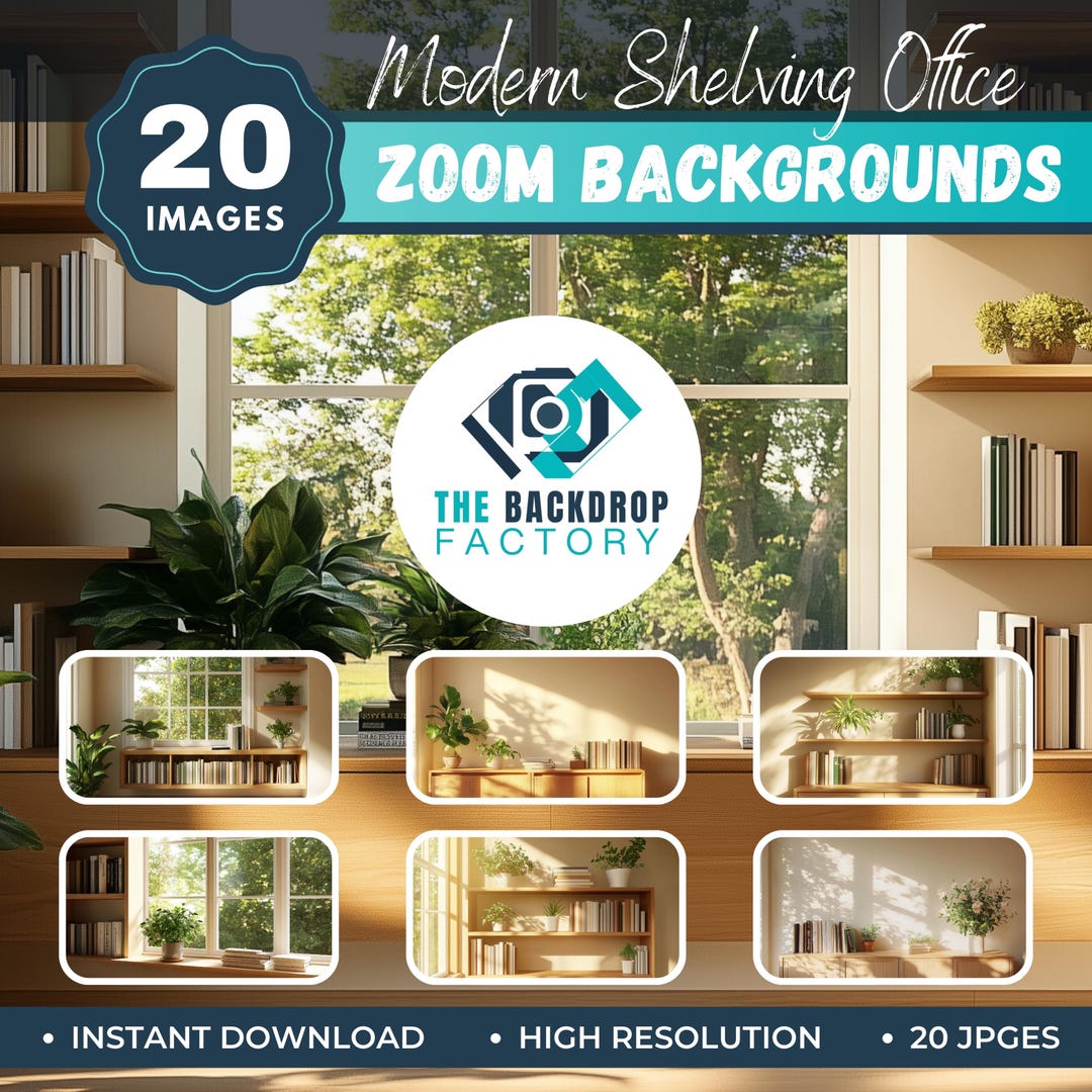 20 Modern Shelving Office Zoom Background, Virtual Background, Virtual ...