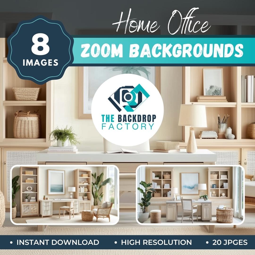 8 Home Office Zoom Backgrounds, Zoom Virtual Background, Teams ...