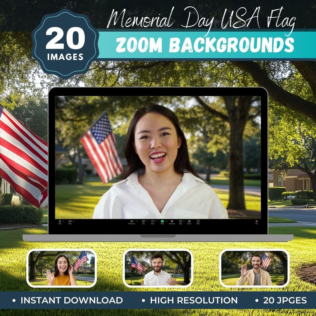 20 Memorial Day USA Flag Zoom Background, Virtual Background, Teams ...