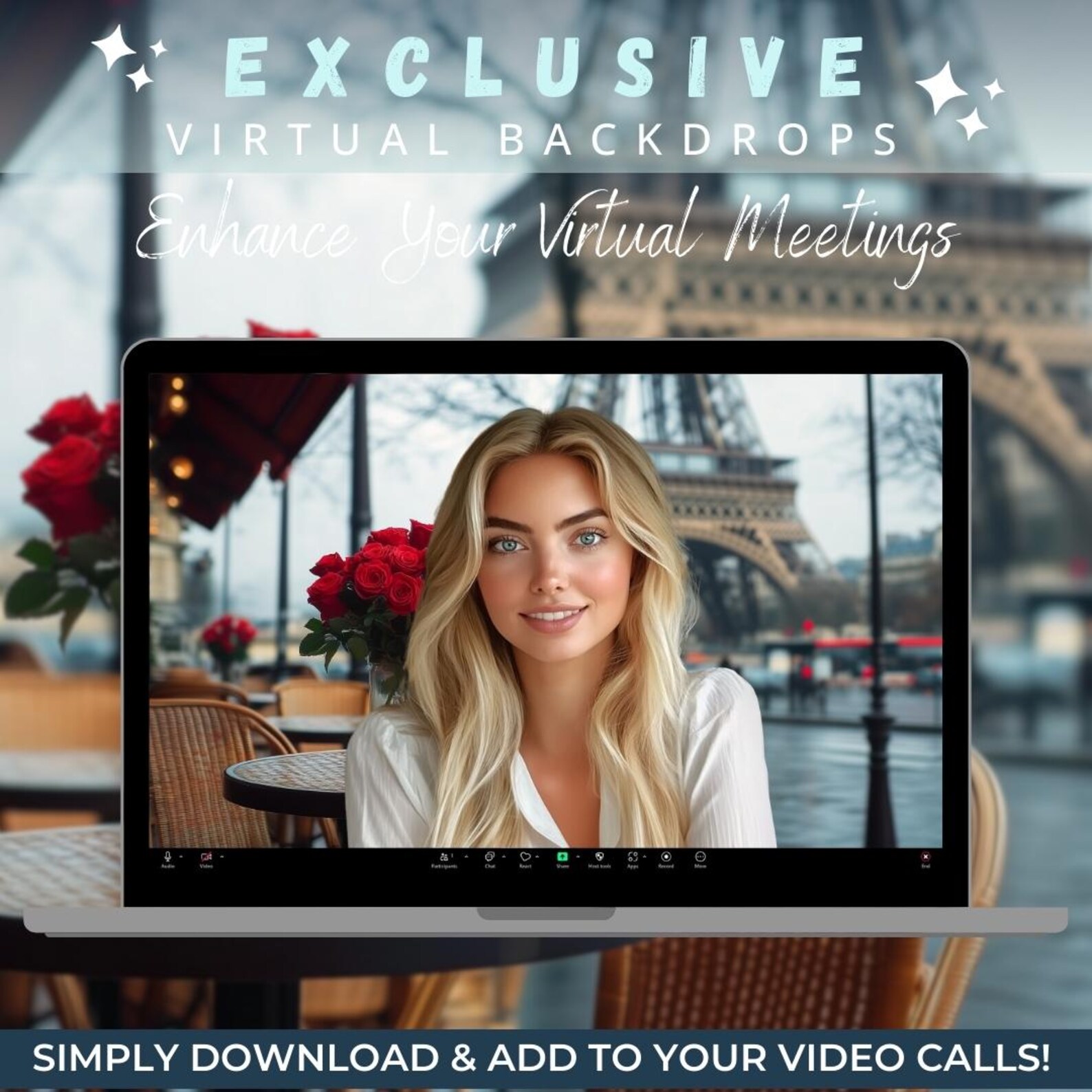 20 Modern Paris Cafe Zoom Background, Virtual Background, Virtual ...