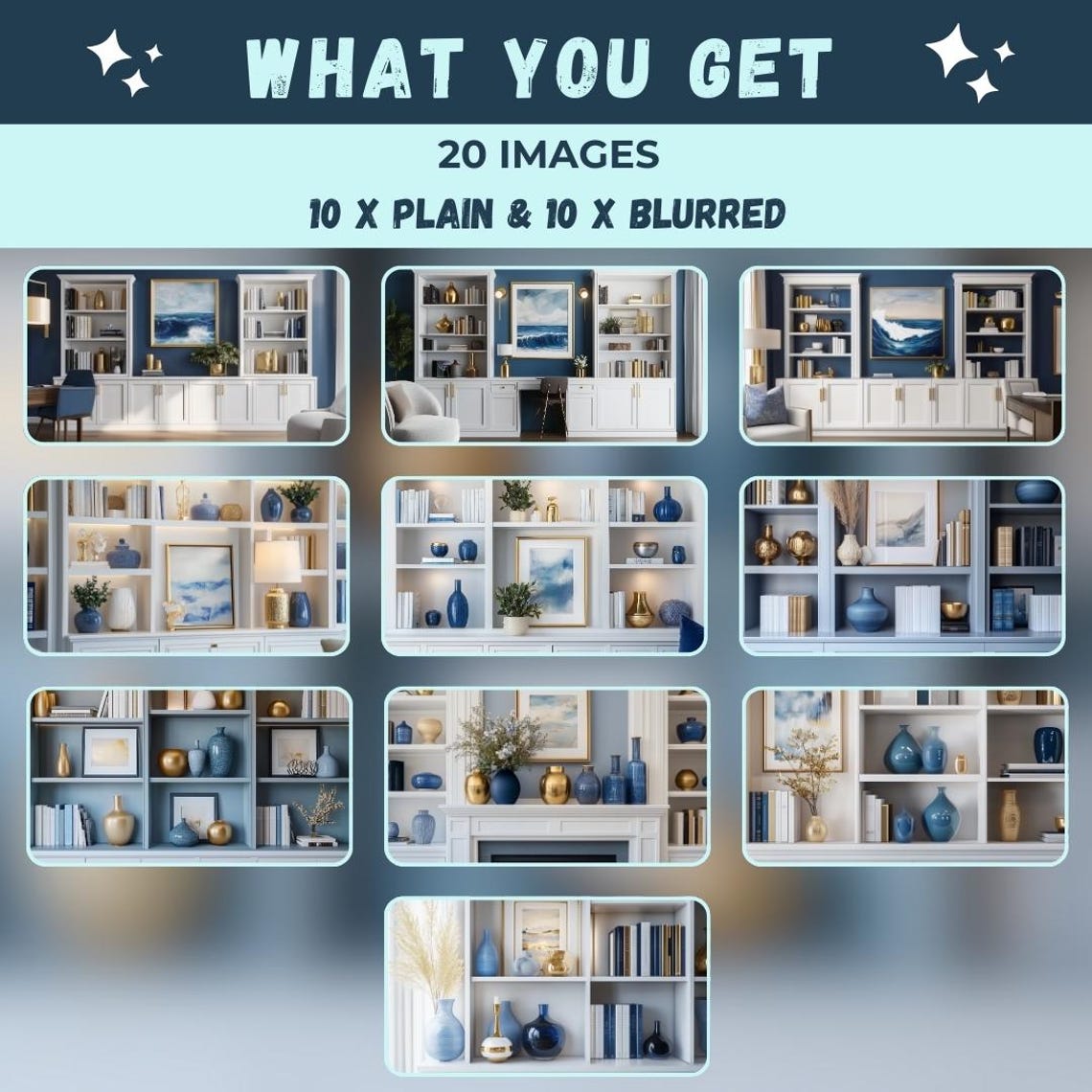 20 Blue Modern Home Office Zoom Background, Virtual Background, Teams ...