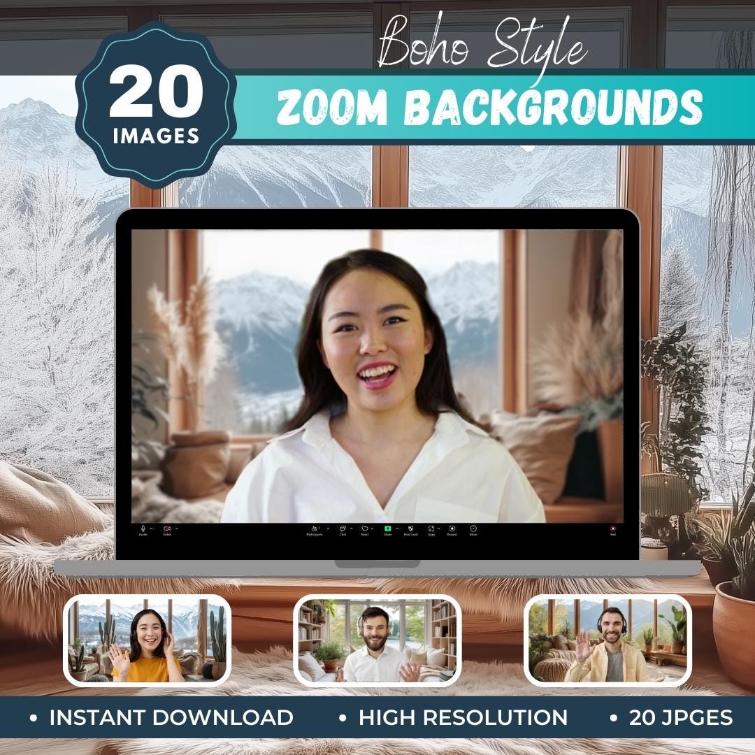 20 Boho Style Zoom Background, Virtual Background, Virtual Background ...