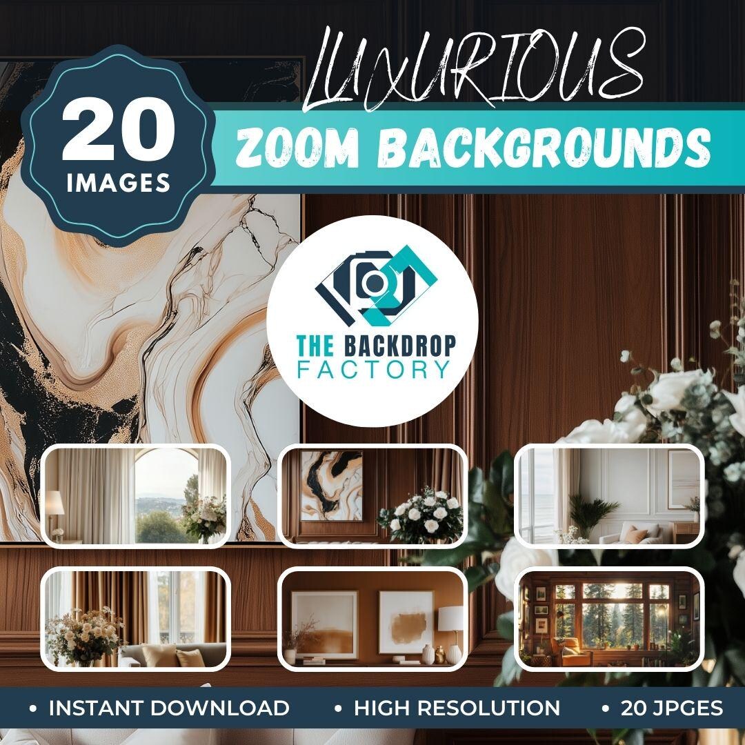 20 Luxurious Zoom Virtual Background Bundle | HD Quality | Personalize ...