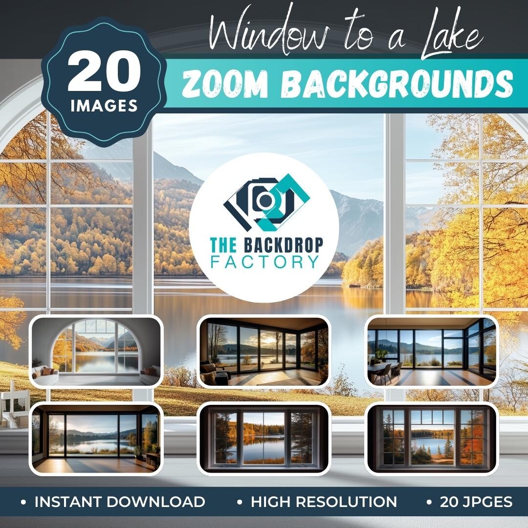20 Window to Lake Virtual Background | Zoom Background | Microsoft ...