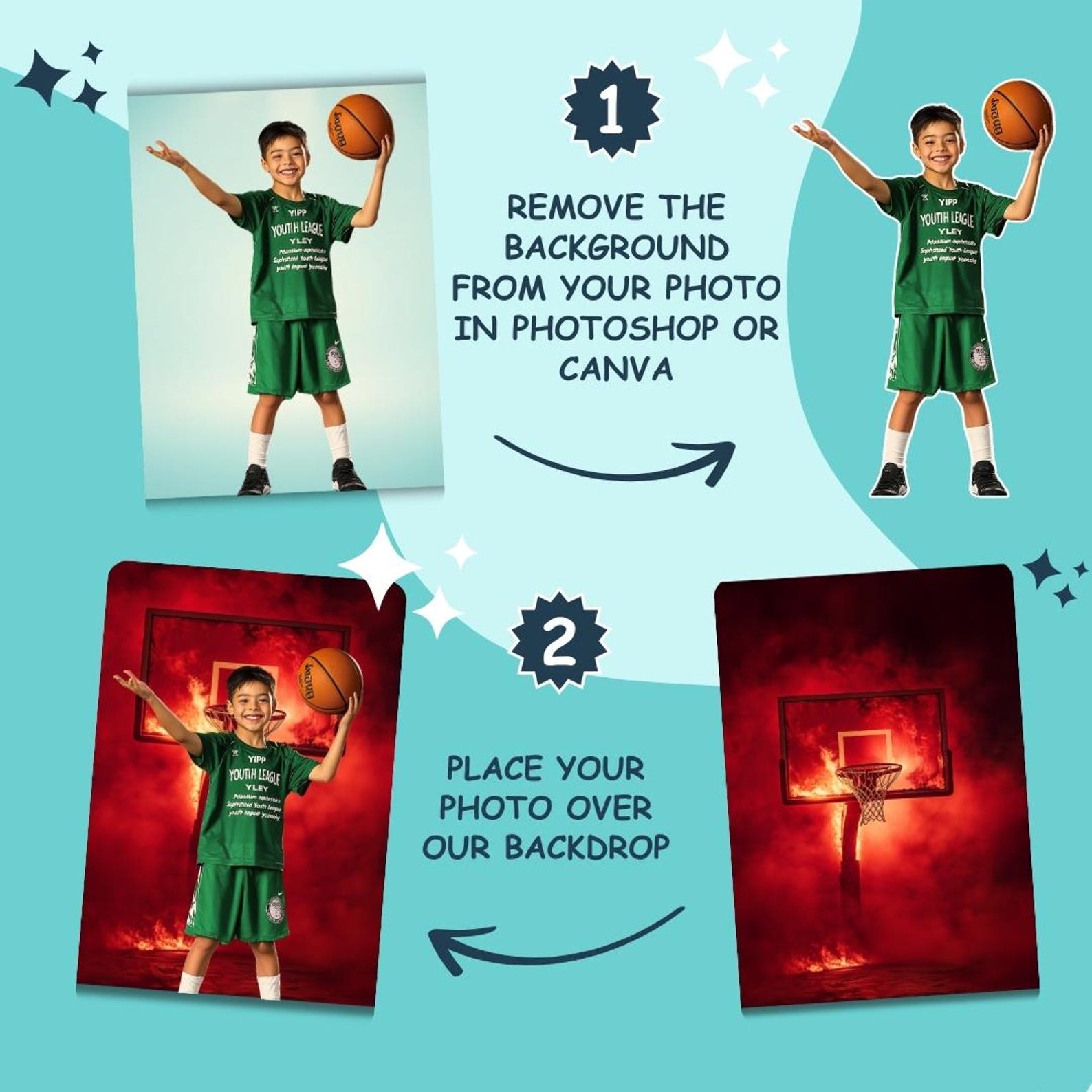 50 Basketball Digital Backdrops for Sports Photography, Basketball ...