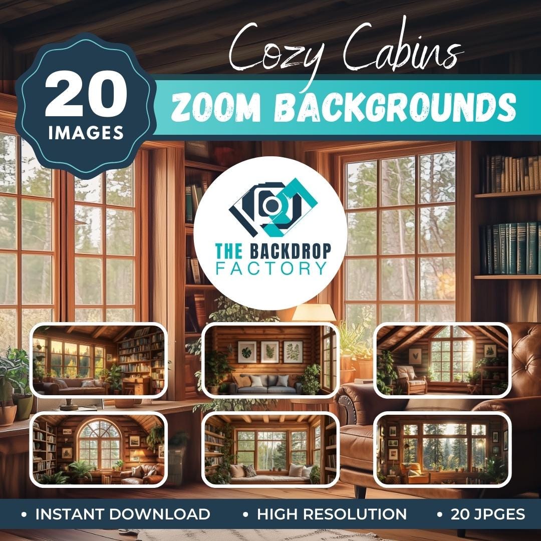 20 Cozy Cabins Zoom Virtual Background | Zoom Modern Home Office ...