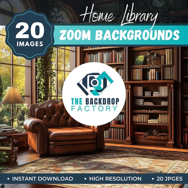 Zoom Library Backdrop - Etsy