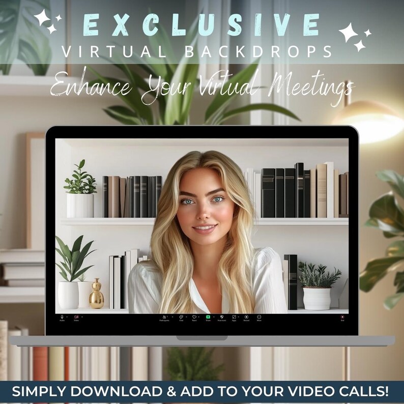 20 White Bookshelf Zoom Background, Zoom Virtual Background, Teams ...