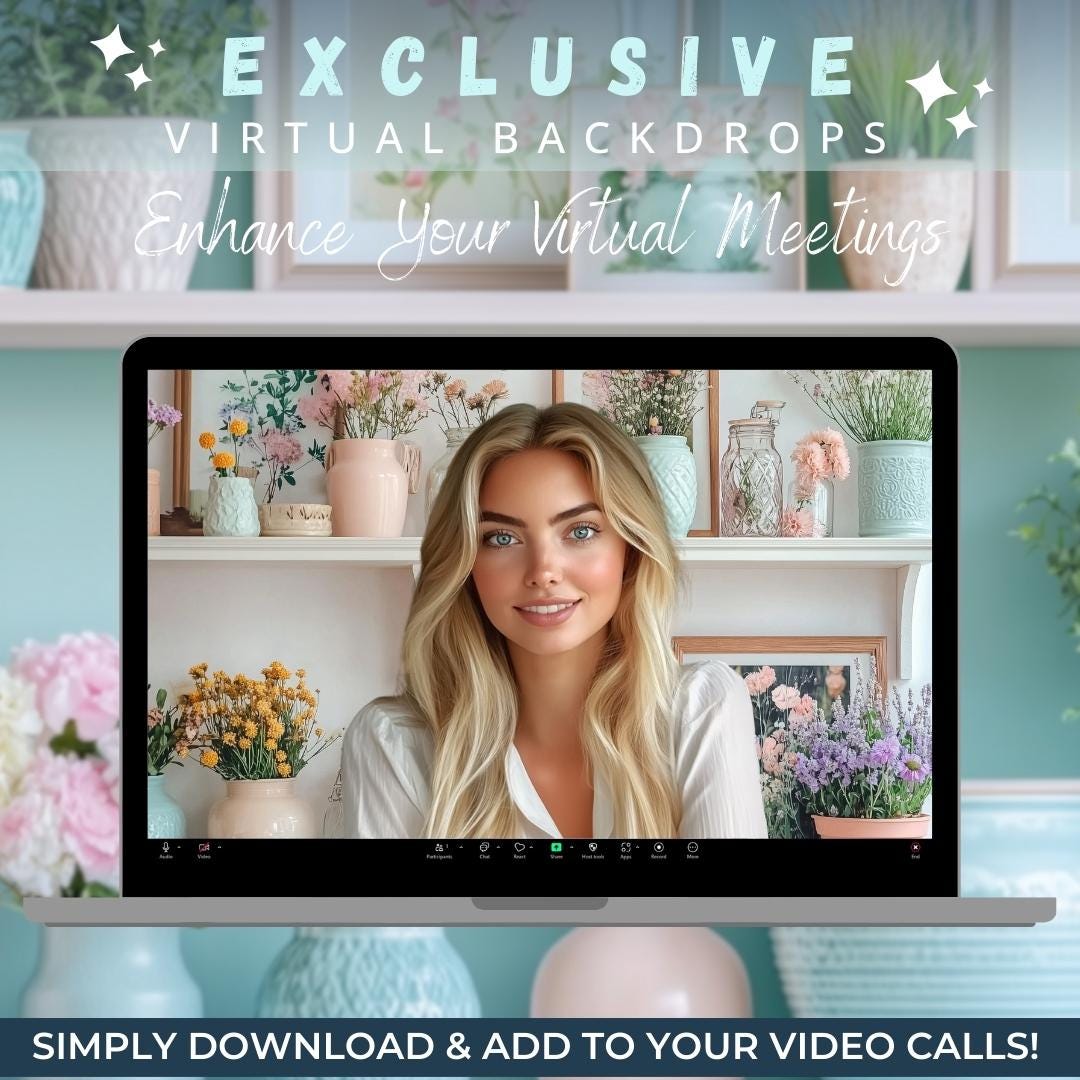 20 Spring Floral Arrangements Zoom Background, Zoom Virtual Background ...