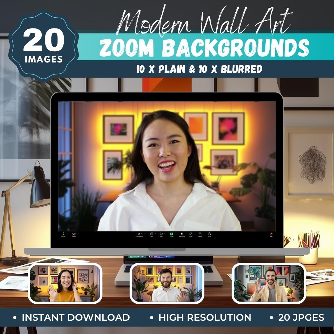 20 Modern Wall Art Zoom Background, Virtual Background, Virtual ...