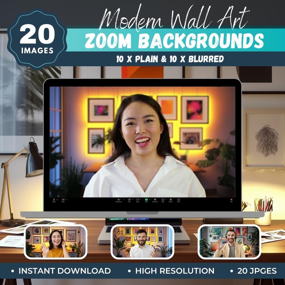 20 Modern Wall Art Zoom Background, Virtual Background, Virtual ...
