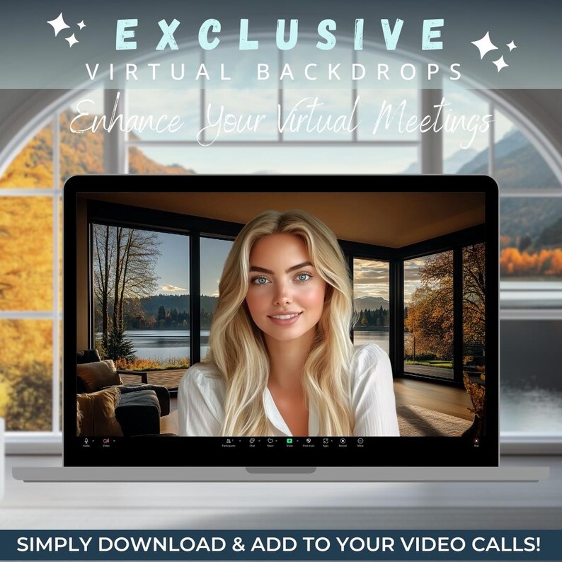 20 Window to Lake Virtual Background | Zoom Background | Microsoft ...