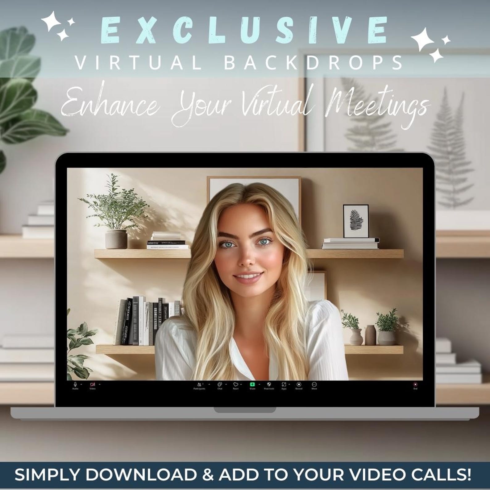 20 Modern Shelving Zoom Background, Virtual Background, Virtual ...