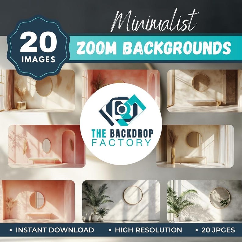 20 Minimalist Zoom Background Bundle, Virtual Zoom Background, Virtual ...