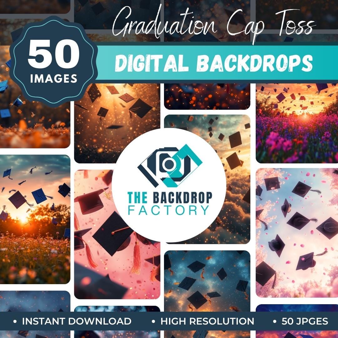 50 Graduation Backdrop for Graduation Celebration | Graduation Cap Toss ...