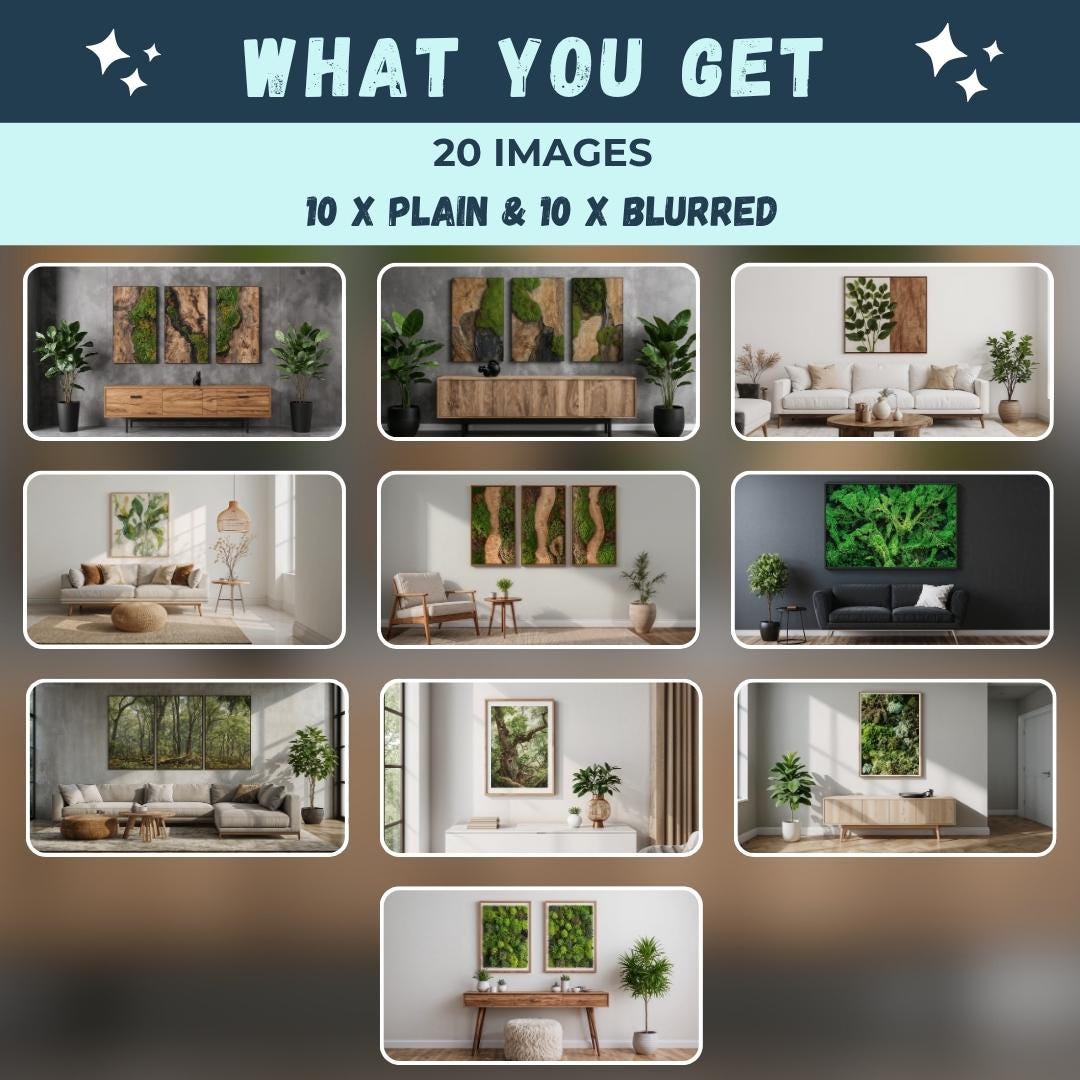 Modern Moss Wall Art Zoom Backgrounds: Elegant Digital Backdrops (20 ...