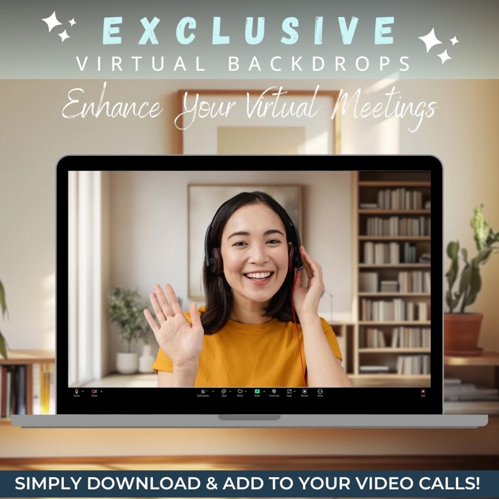 20 Modern Shelving Zoom Background, Virtual Background, Virtual ...