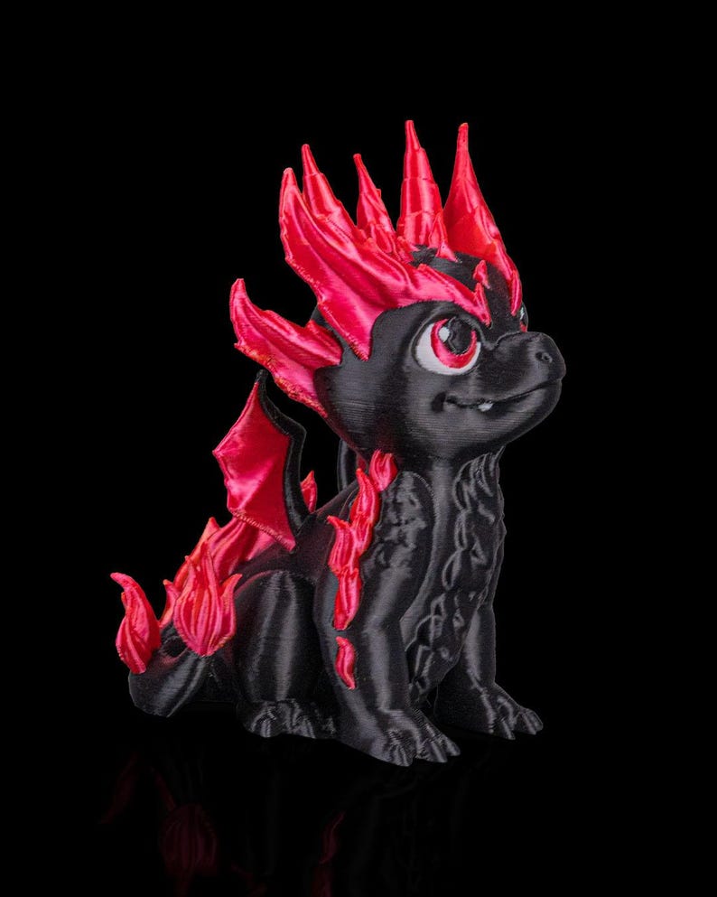 Magmos the Lava Dragon – 3D Printed Fire Dragon Figure | Volcanic ...