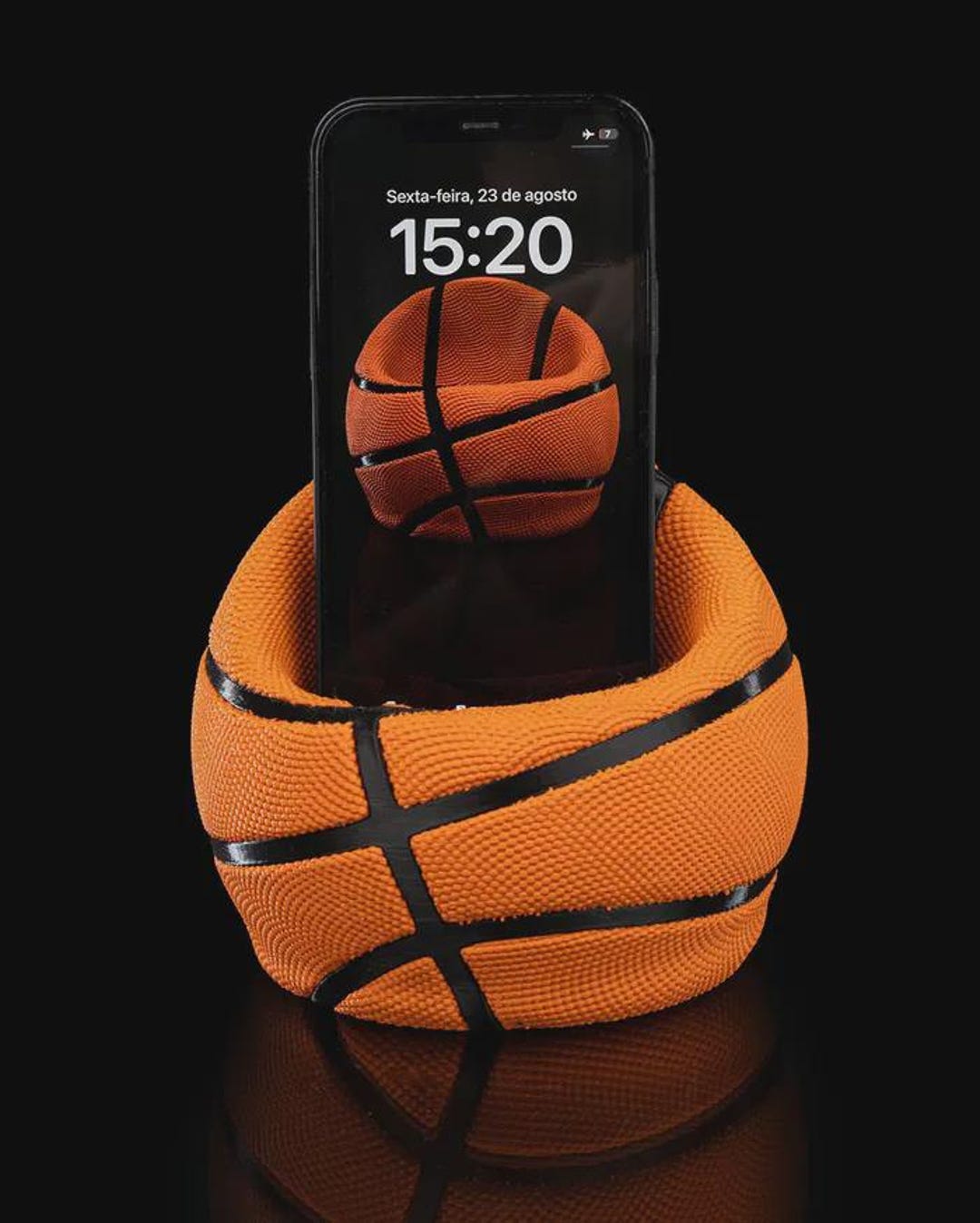 Basketball Phone Stand – 3D Printed PLA in Orange & White | Sports ...