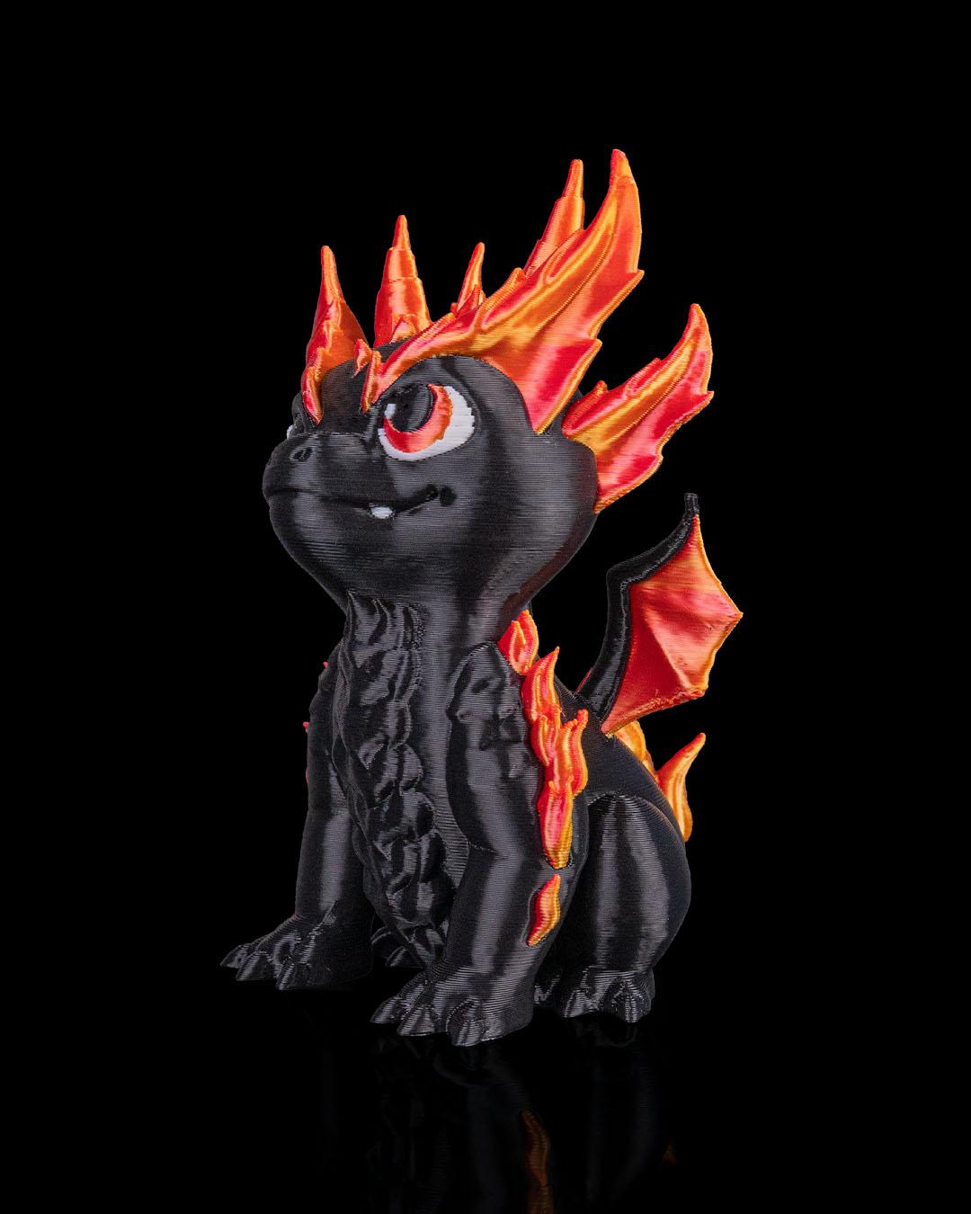 Magmos the Lava Dragon – 3D Printed Fire Dragon Figure | Volcanic ...