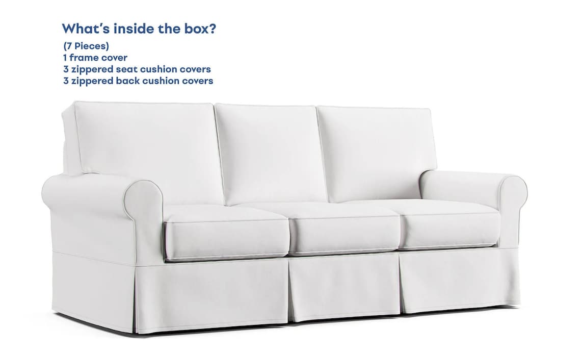 Rowe Nantucket Three Cushion Sofa Slipcover, Custom Sofa Covers for ...