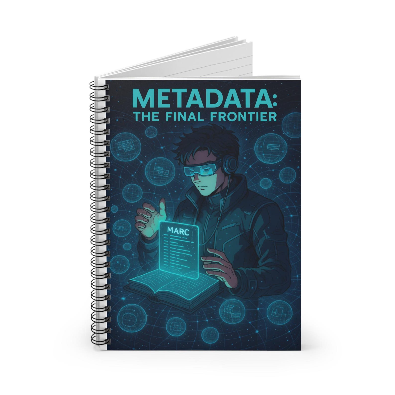 Futuristic Spiral Notebook, Geeky Journal for Students, Tech Gift for ...