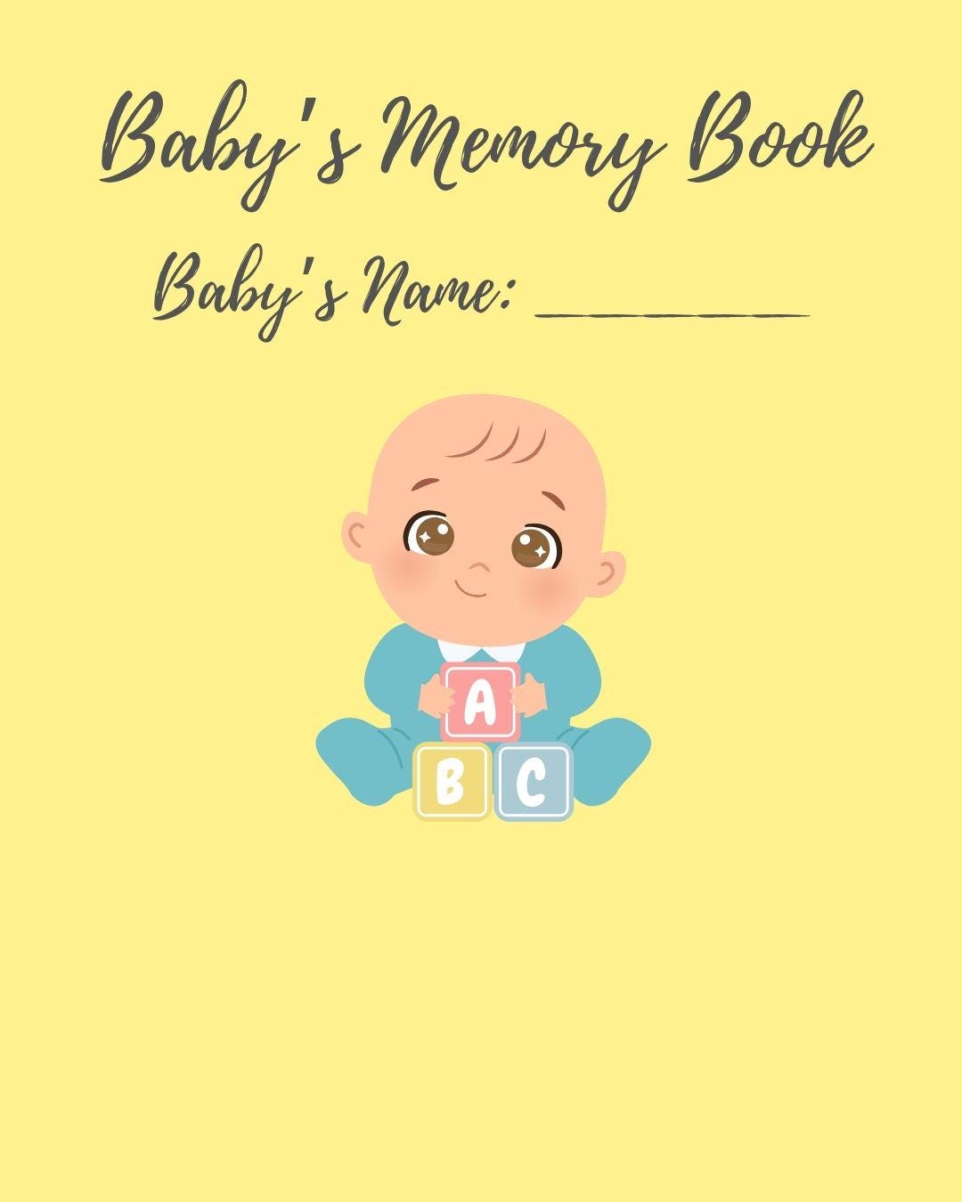 Editable Baby Memory Book Template | Gender Neutral Baby Journal ...