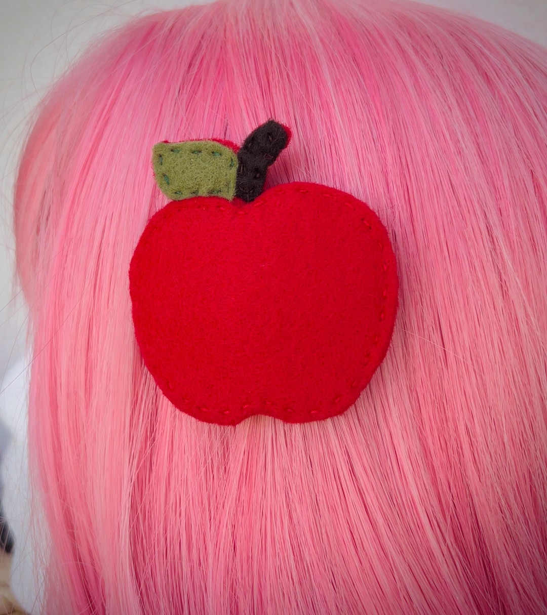 Apple Felt Hair Clip - Pastel Kawaii Hair Accessories - Handmade - Hair ...