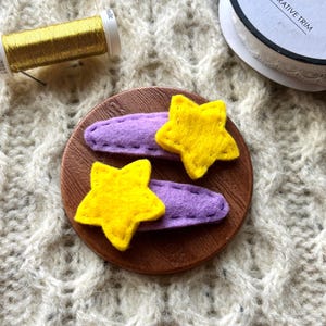 Handmade Felt Star Hair Clips: Toddler Girl Accessories - Etsy