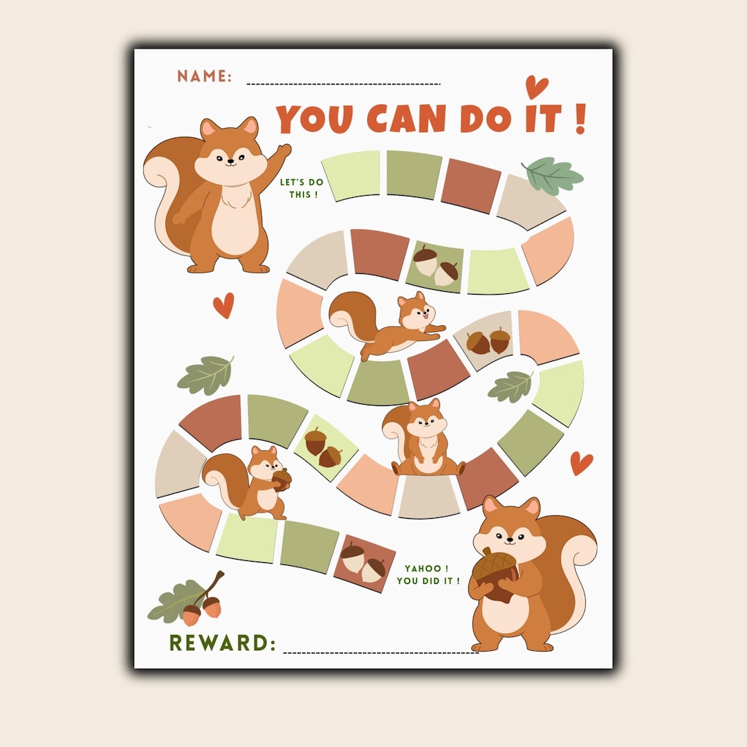 Squirrel Reward Chart, Woodland Behavior Tracker (digital Download) - Etsy