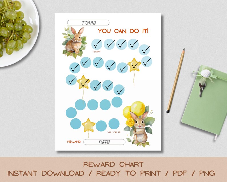 Watercolor Reward Charts for Toddlers, Preschoolers – Printable A4 & US ...
