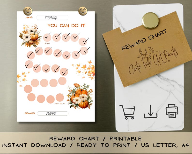 Simple Autumn Printable Reward Chart for Toddlers,preschool,1st-3rd ...