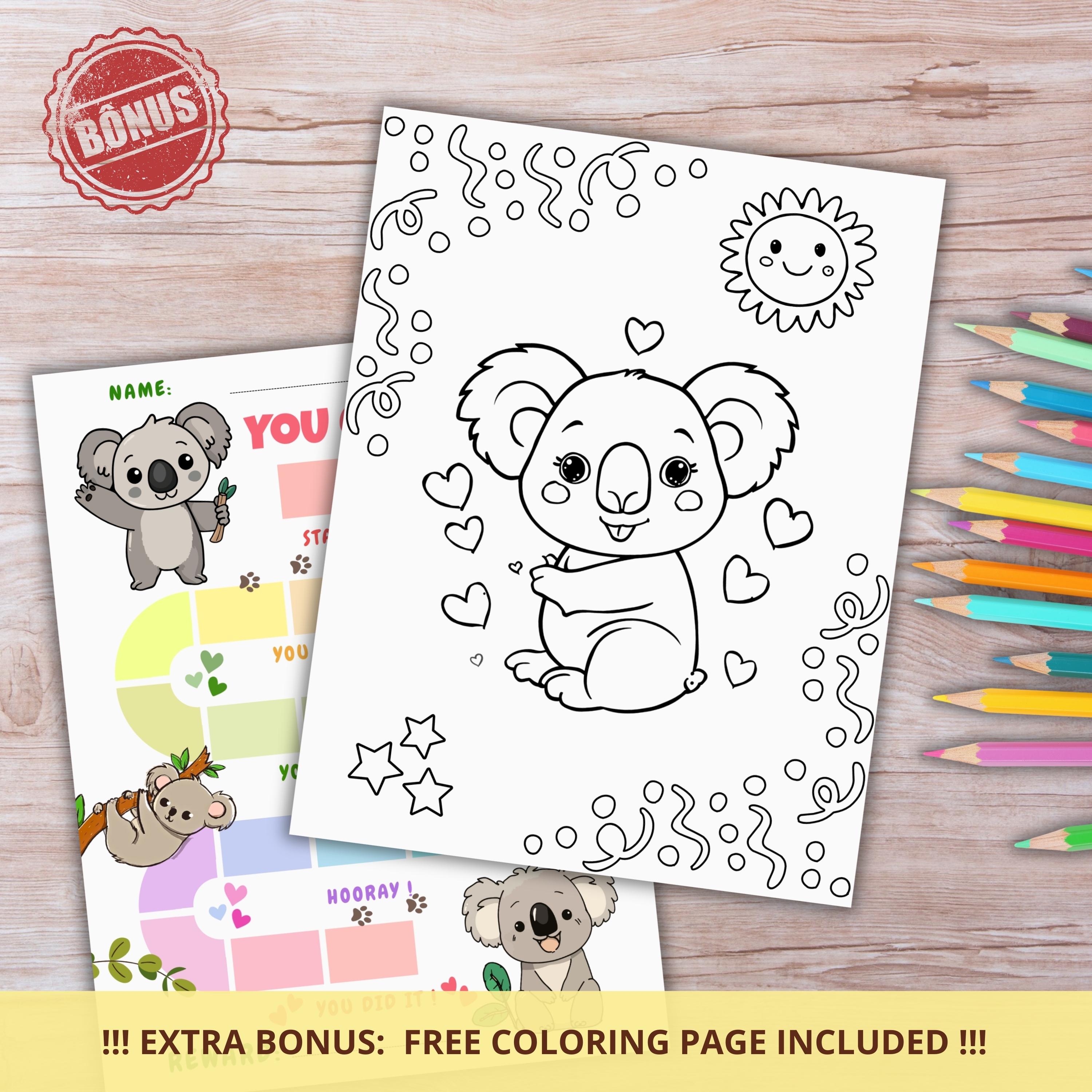Boho Koala Reward Chart for Kids | Printable Chore Chart, Sticker ...