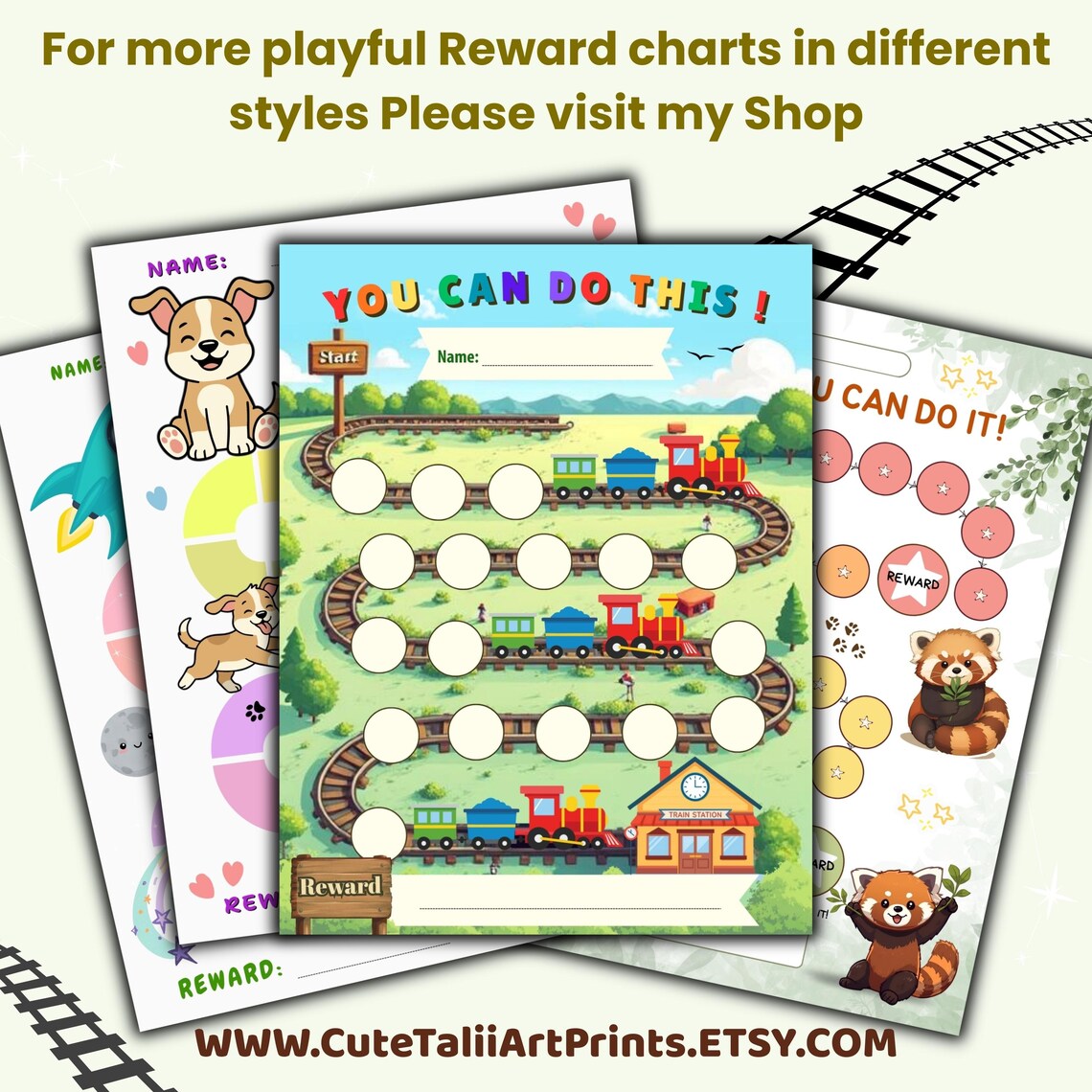 Shark Reward Chart – Playful Kids Behavior & Potty Training (digital ...