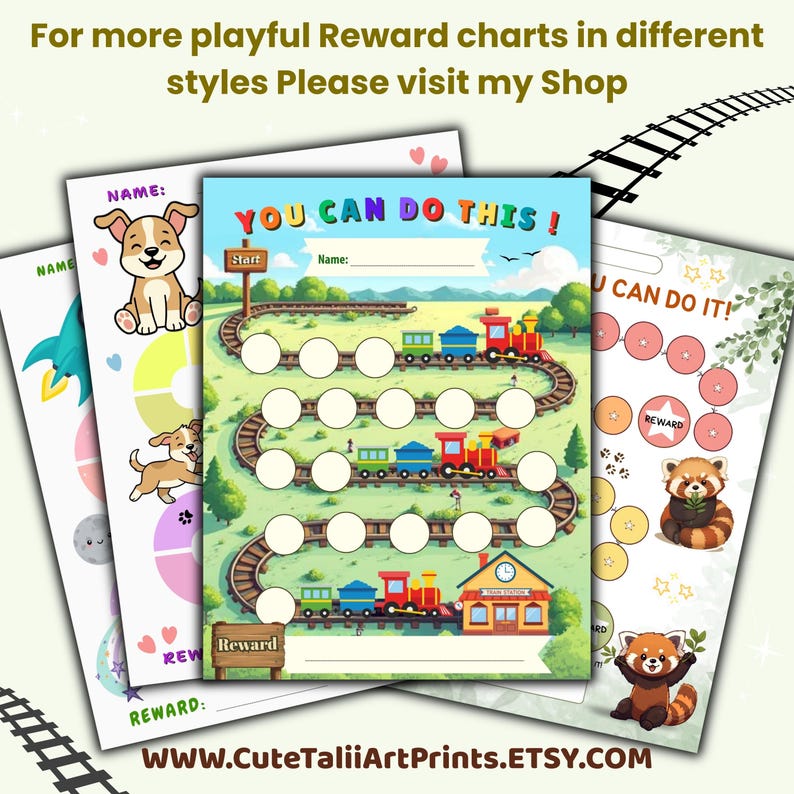 Shark Reward Chart – Playful Kids Behavior & Potty Training (digital ...