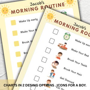 Ready to Print Morning, Evening, Daytime Routine Checklist, Morning ...