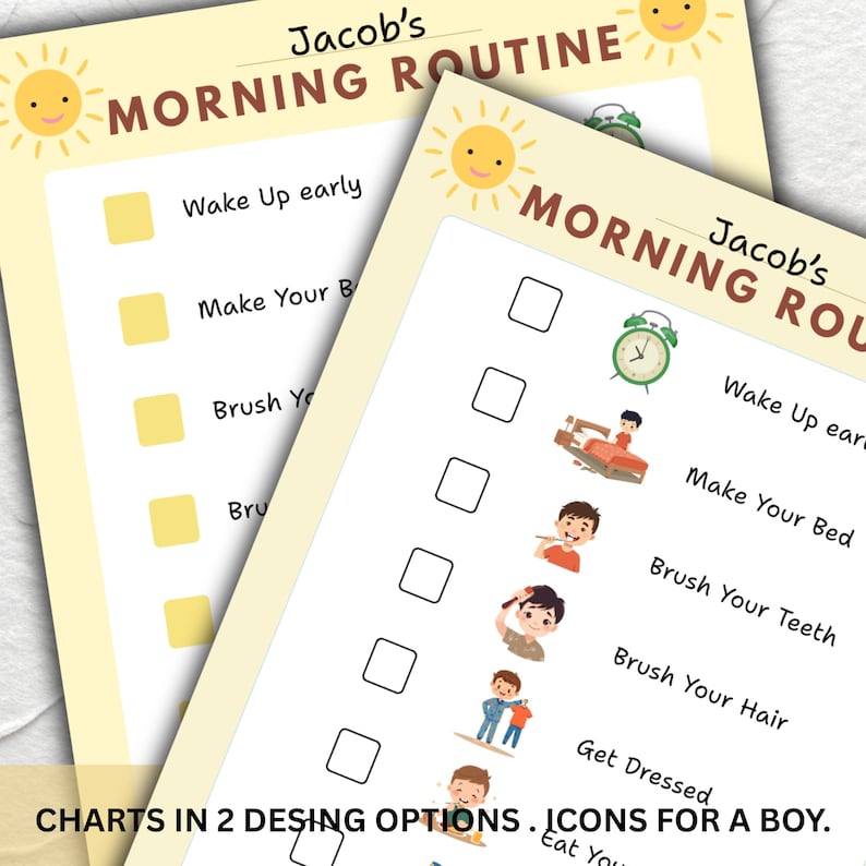 Ready to Print Morning, Evening, Daytime Routine Checklist, Morning ...
