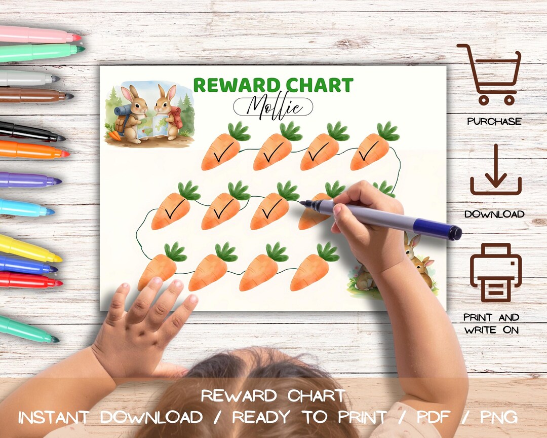 Simple Kindness Reward Chart for Toddlers, Kids, Potty Chart, Toilet ...