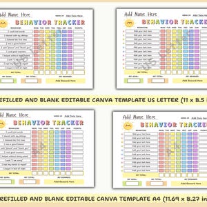 Printable Playful Behavior Tracker 8 Colors Set for Kids, Positive ...