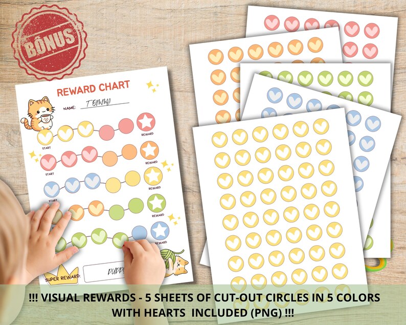 Kitten Reward Chart for Kids, Toddler Routine Tracker (digital PDF) - Etsy