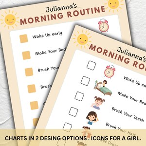 Ready to Print Morning, Evening, Daytime Routine Checklist, Morning ...