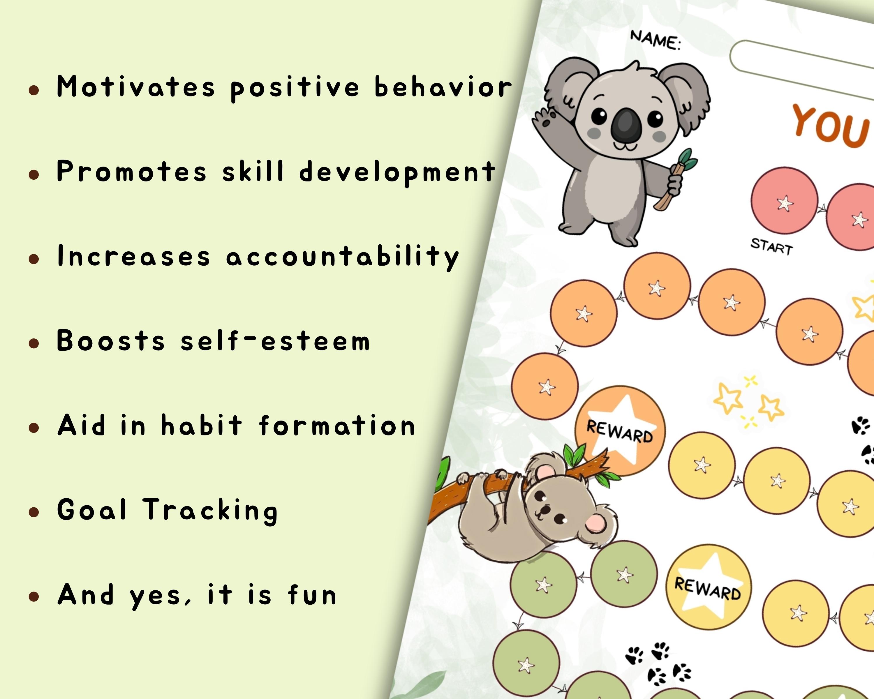 Boho Koala Reward Chart for Kids | Printable Chore Chart, Sticker ...
