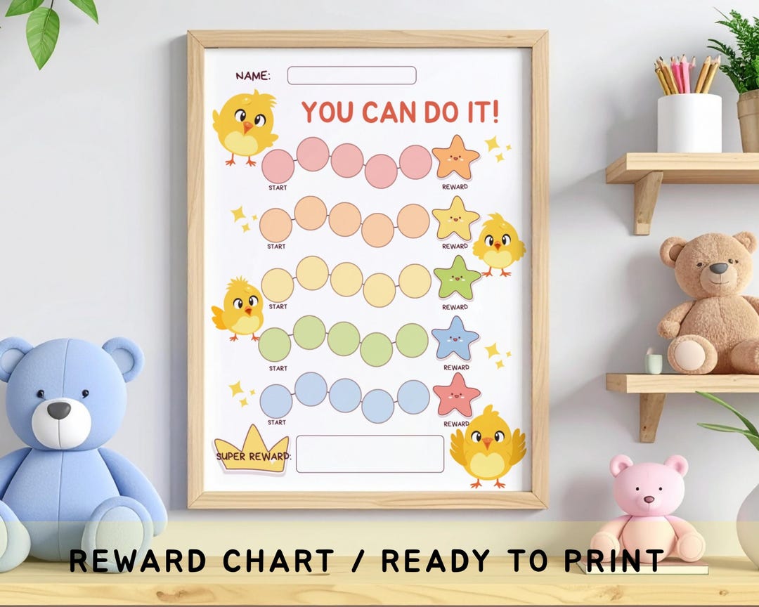 Cute Chick Reward Chart for Kids | Printable Behavior Chart | Toddler ...
