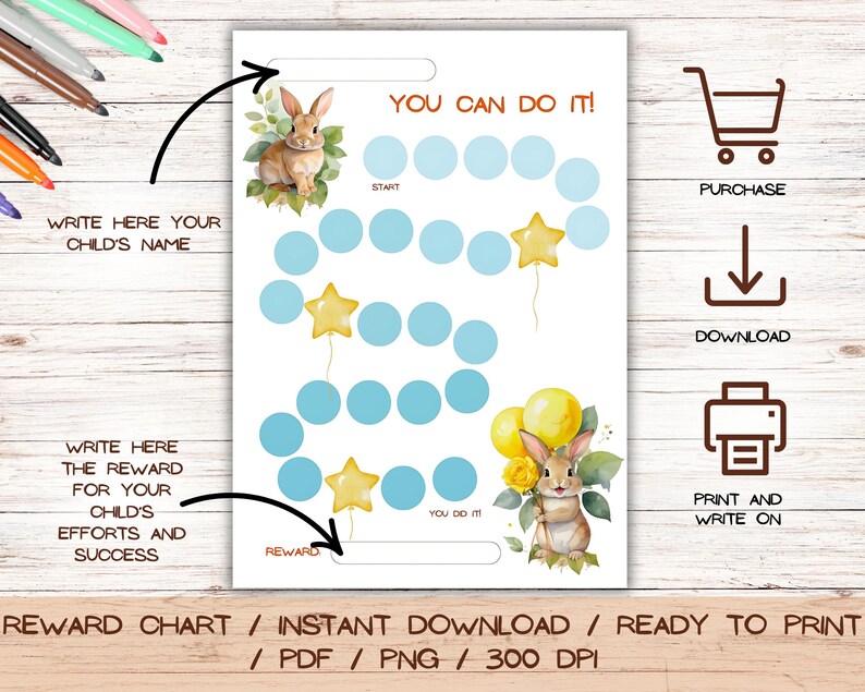 Watercolor Reward Charts for Toddlers, Preschoolers – Printable A4 & US ...