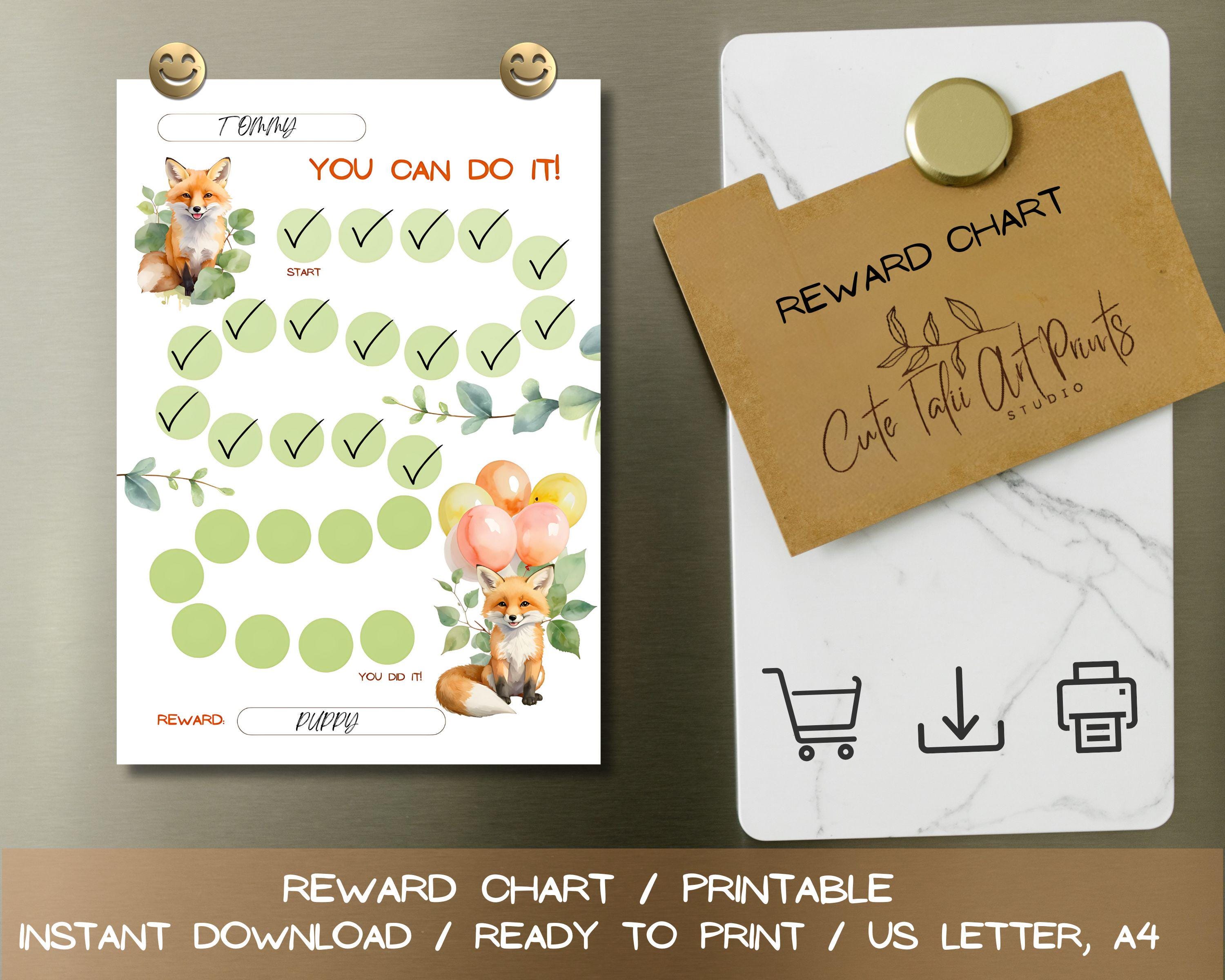 Fox Reward Chart – Printable Kids Chore Tracker With Woodland Fox Theme ...