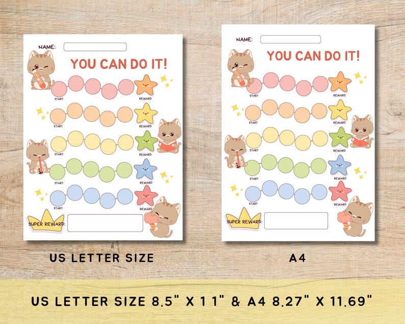 Printable Kitty Cat Reward Chart for Kids | Behavior Chart | Toddler ...