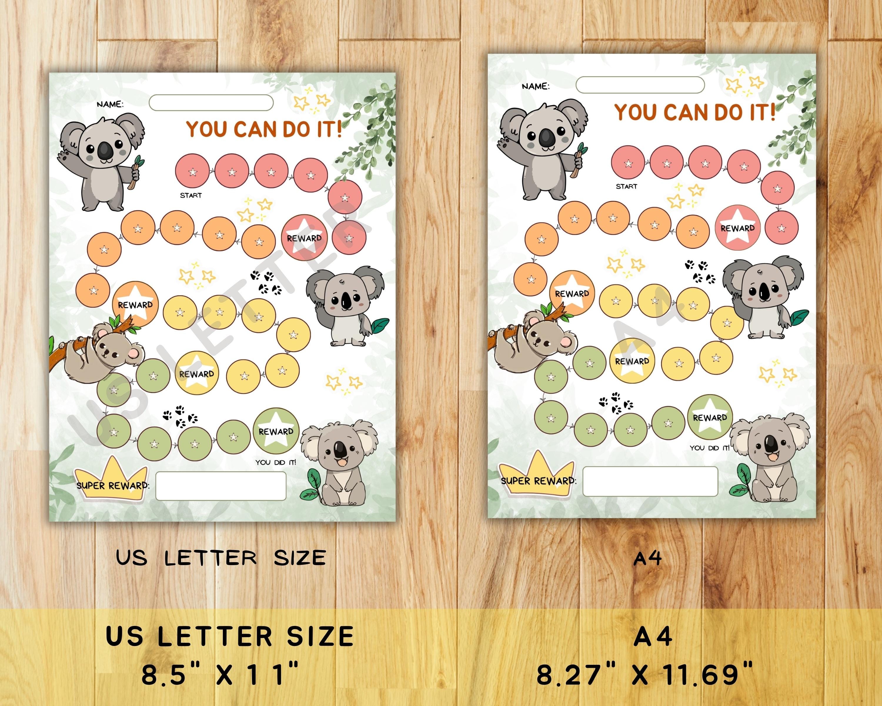 Boho Koala Reward Chart for Kids | Printable Chore Chart, Sticker ...